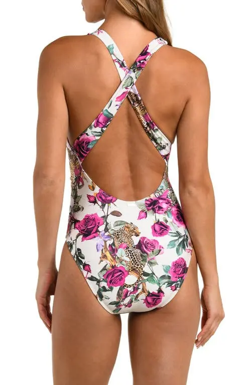 L'Agence Rose Leopard One-piece Swimsuit