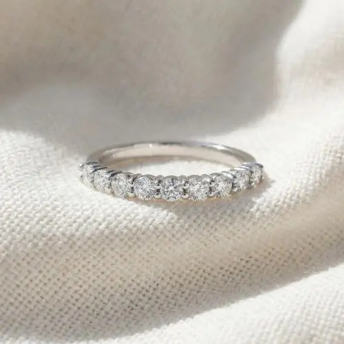BLISS DIAMOND 1/2 Ct Lab Grown Diamond Stackable Anniversary Wedding Ring Gold