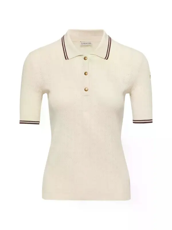 Moncler Striped Polo Shirt - Neutrals
