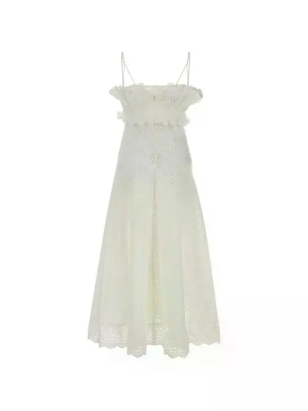 Alberta Ferretti Ruffled Broderie-anglaise Cotton Dress