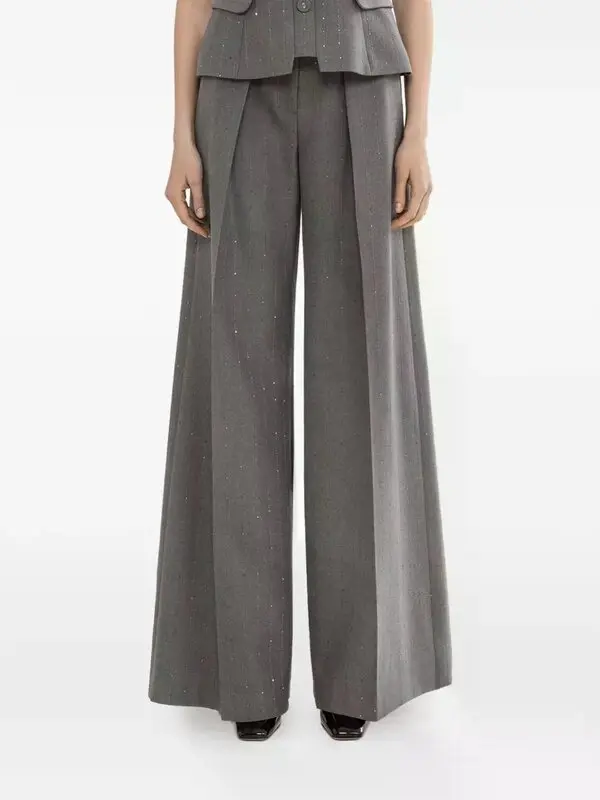 NISSA Sequined Wide-leg Trousers