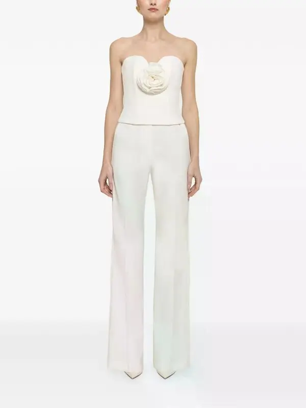 NISSA Floral-appliqué Corset Top