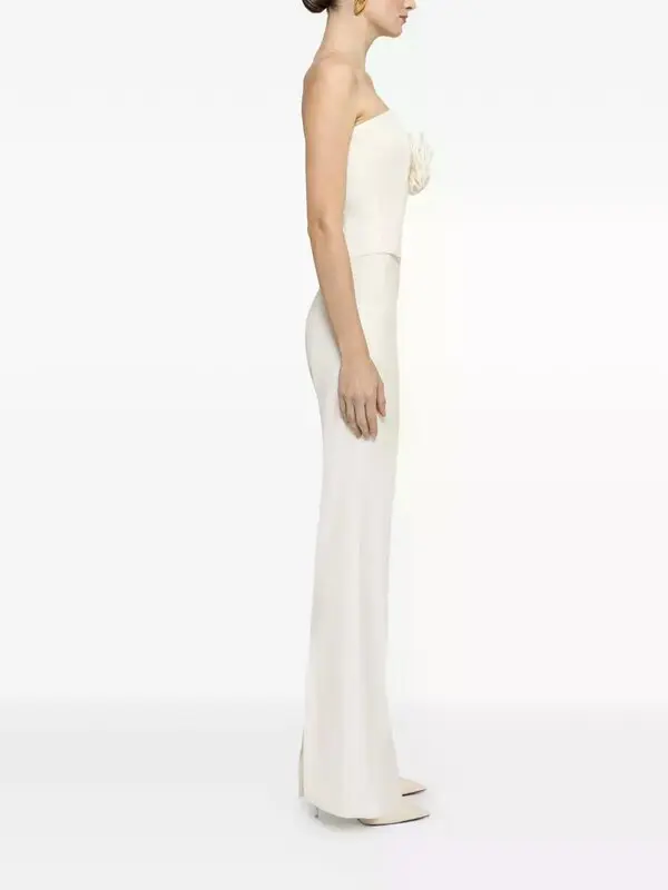 NISSA Floral-appliqué Corset Top