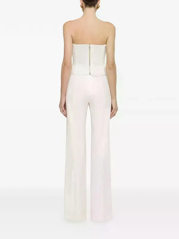 NISSA Floral-appliqué Corset Top