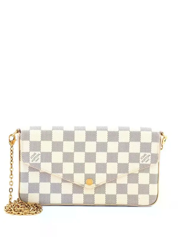LOUIS VUITTON Felicie Pochette Damier Crossbody Bag - White