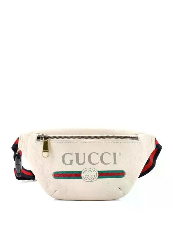 Gucci Logo Printed Leather Small Belt Bag - Neutrals