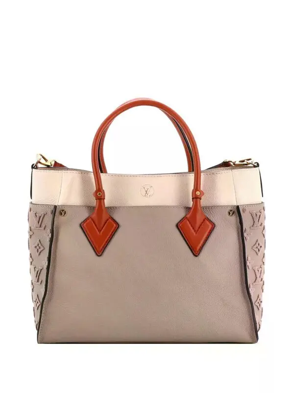LOUIS VUITTON On My Side Monogram Tuffetage Leather Mm Tote Bag - Grey