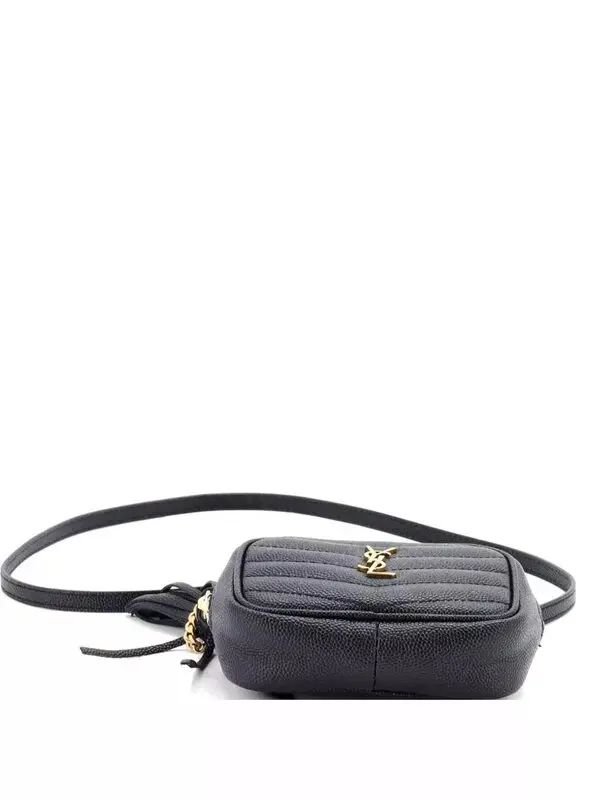 Saint Laurent Lou Camera Bag Matelasse Chevron Leather Baby Crossbody Bag - Black