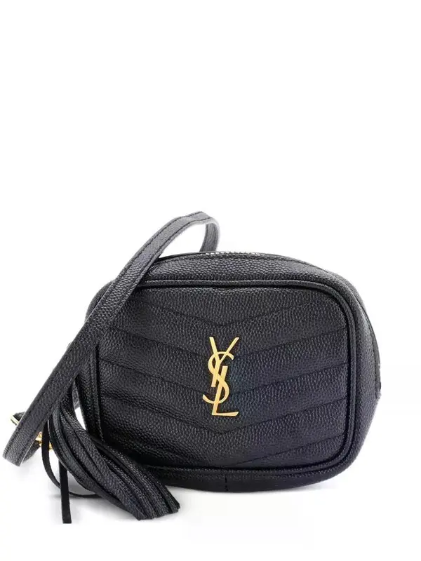 Saint Laurent Lou Camera Bag Matelasse Chevron Leather Baby Crossbody Bag - Black