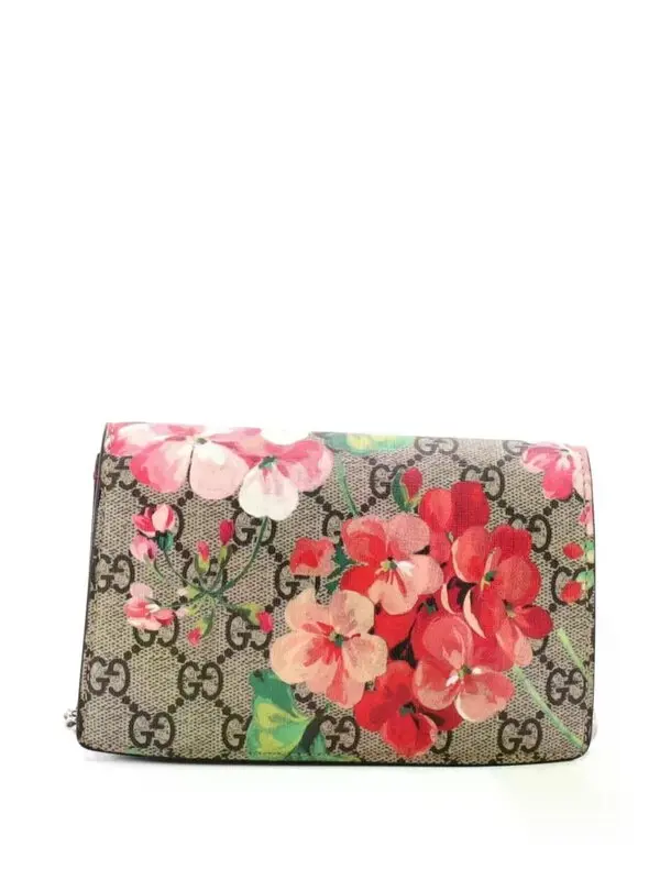 Gucci Dionysus Blooms Print Gg Coated Canvas Super Mini Crossbody Bag - Brown