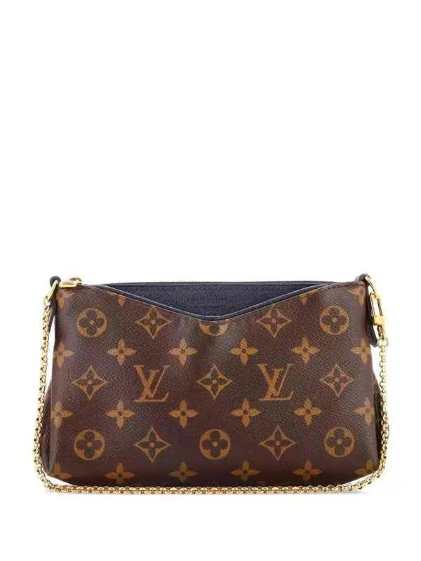 LOUIS VUITTON Pallas Monogram Canvas With Leather Clutch Bag - Blue