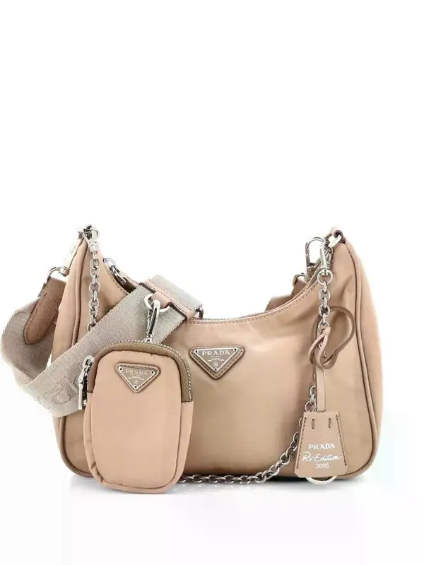 Prada Re-edition 2005 Shoulder Bag Tessuto Small Crossbody Bag - Neutrals