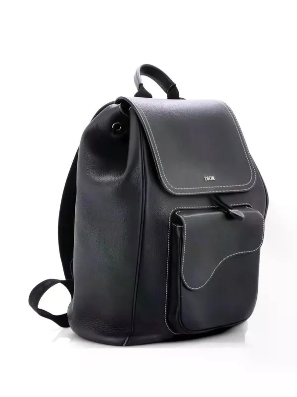 Dior Saddle Single Pocket Leather Large Backpack