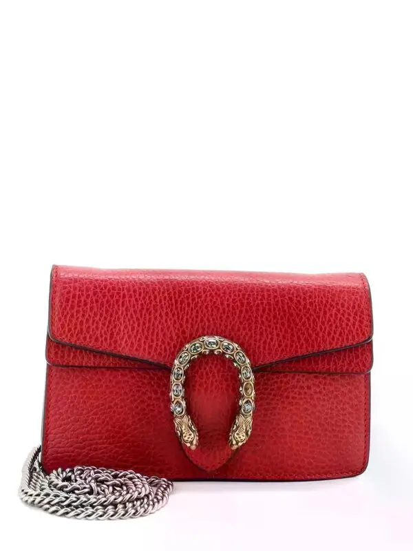 Gucci Dionysus Leather Super Mini Clutch - Red