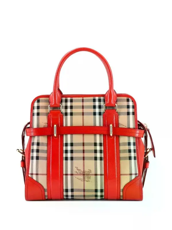 Burberry Haymarket Coated Canvas Medium Satchel