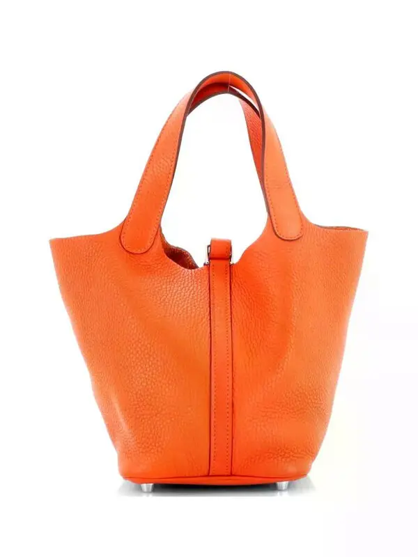 Hermès Picotin Lock Bag Clemence Pm Bucket Bag - Orange