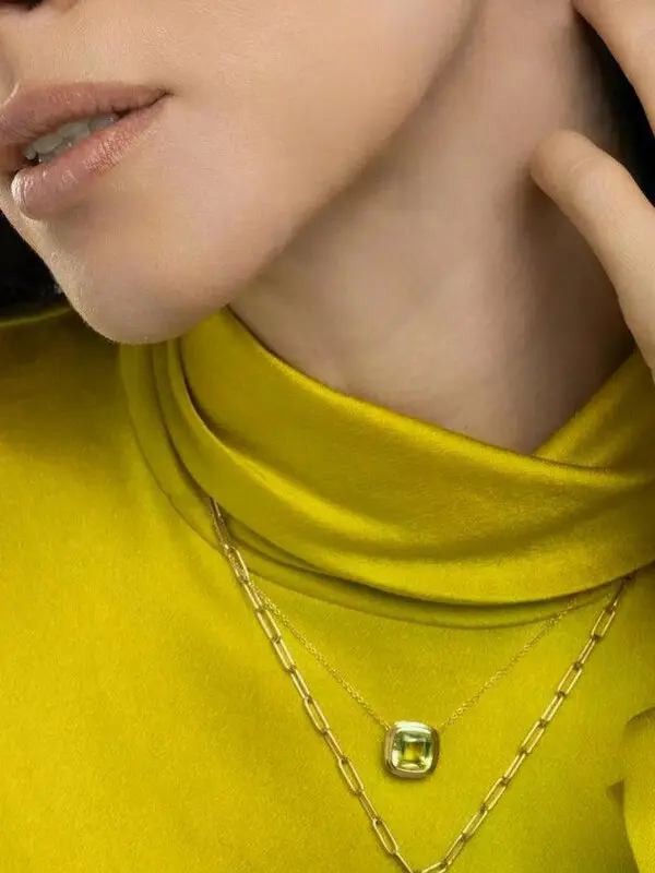 Goshwara Manhattan Lemon Quartz Necklace - Gold