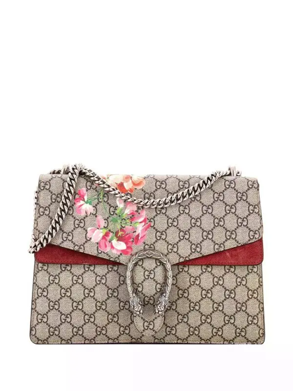 Gucci Dionysus Bag Blooms Print Gg Coated Canvas Medium Shoulder Bag - Brown