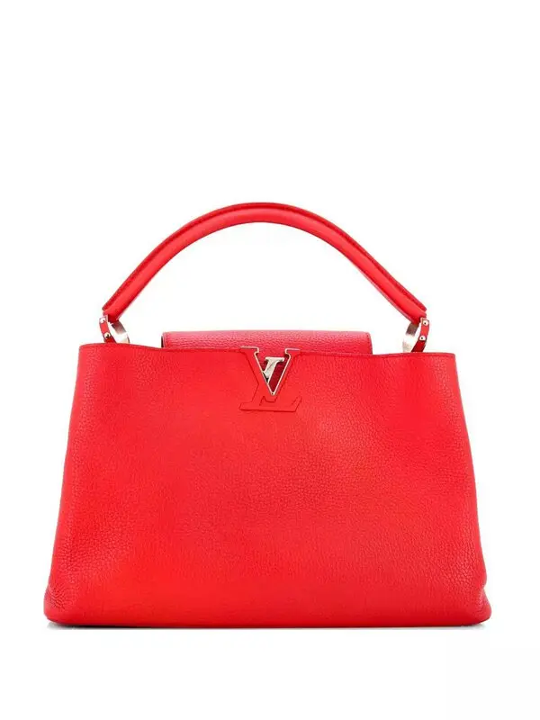 LOUIS VUITTON Capucines Bag Leather Mm Satchel - Red