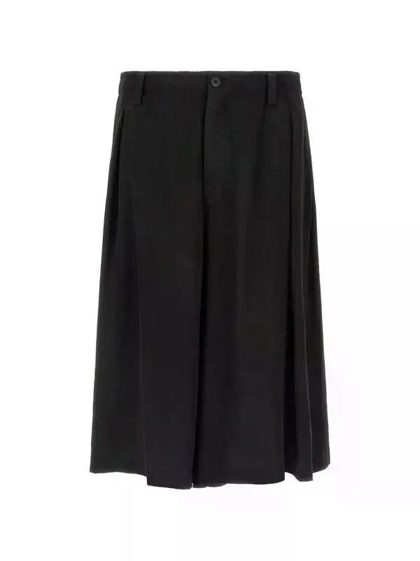 Yohji Yamamoto 8 Tuck Elasticated Pleated Oversized Trousers - Black