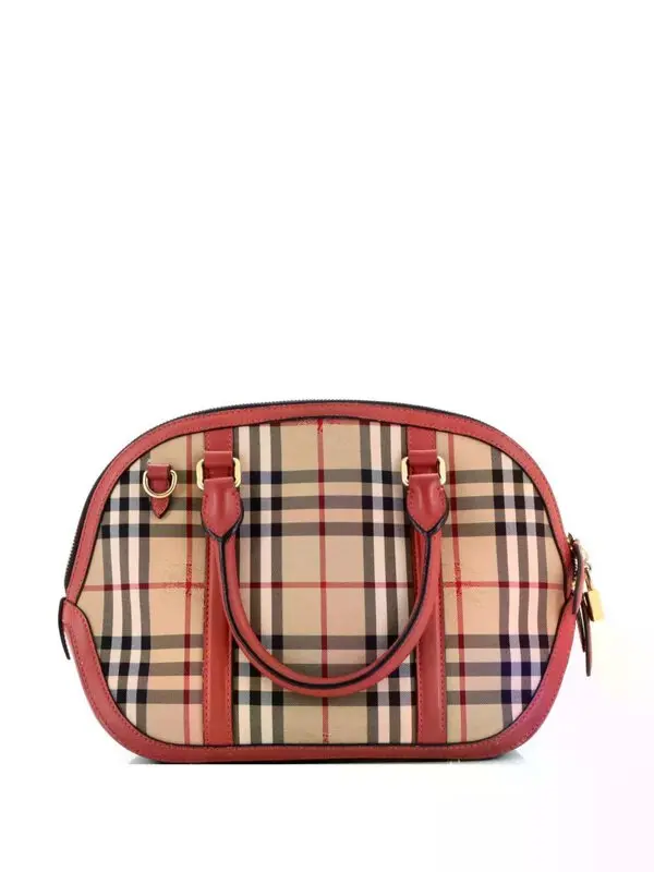 Burberry Orchard Bag Horseferry Check Canvas Medium Handbag - Neutrals