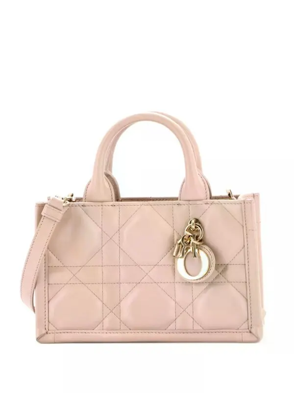 Dior Book With Strap Macrocannage Quilt Calfskin Mini Tote Bag - Neutrals