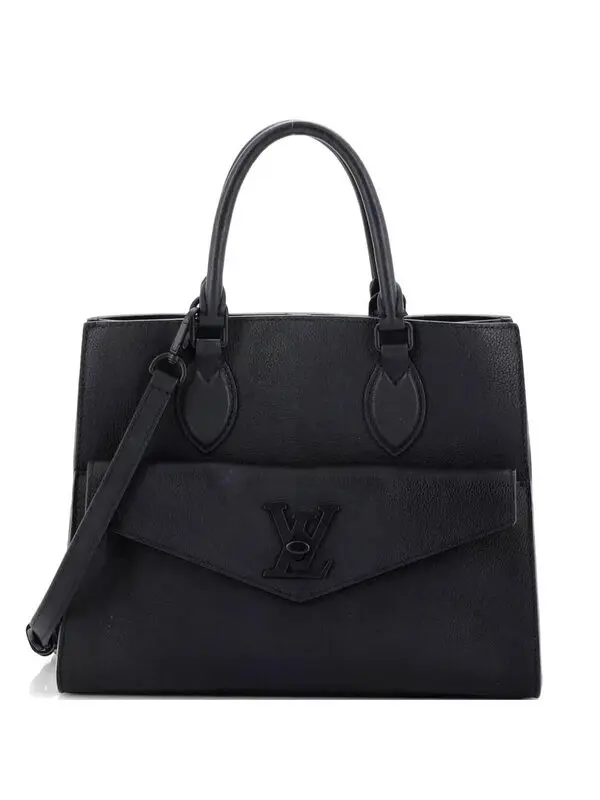 LOUIS VUITTON Lockme Monochrome Leather Pm Tote Bag - Black