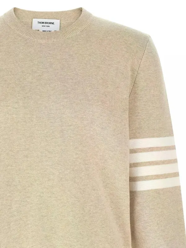 Thom Browne Four-bar Side-slit Sweater - Neutrals