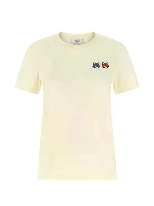 Maison Kitsuné Double Fox Crewneck Cotton T-shirt - Neutrals