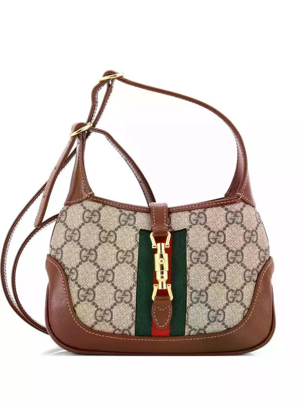 Gucci Jackie 1961 Gg Coated Canvas Mini Hobo Bag - Brown
