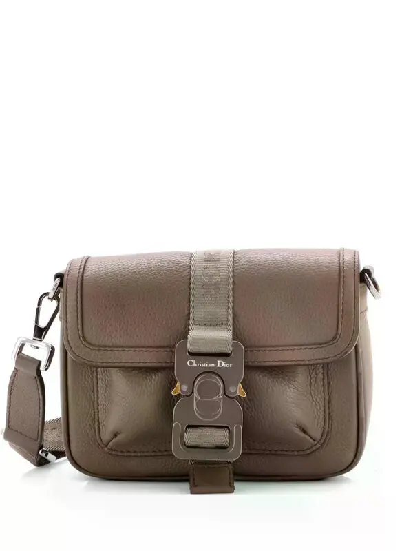 Dior Hit The Road Flap Leather Mini Crossbody Bag - Brown