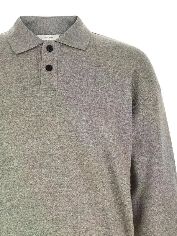 THE ROW Ry Buttoned French-terry Polo Shirt - Grey