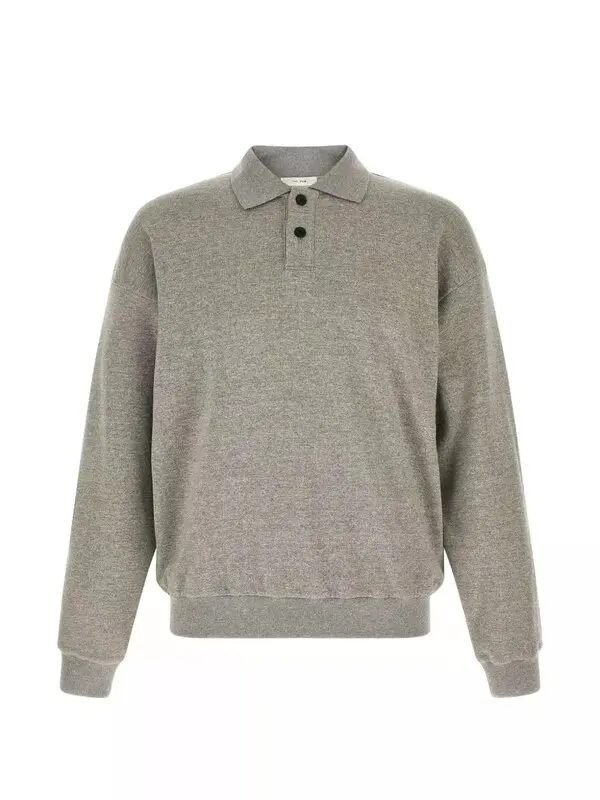 THE ROW Ry Buttoned French-terry Polo Shirt - Grey