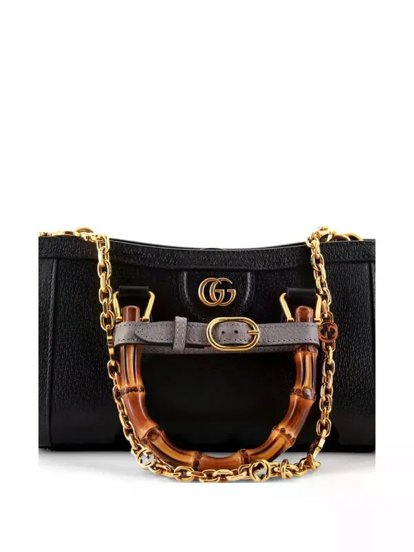 Gucci Diana Nm Convertible Leather Small Shoulder Bag - Black