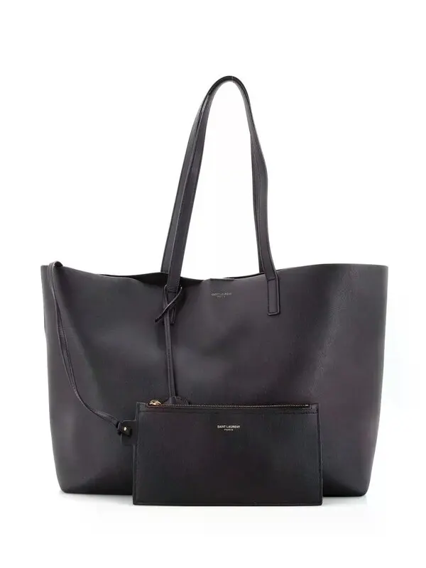 Saint Laurent Shopper Leather Large Tote Bag - Black