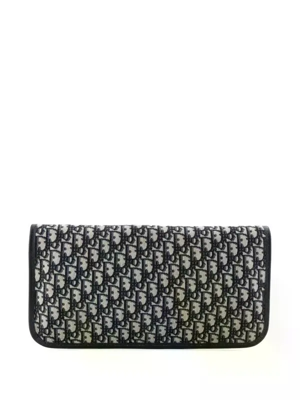 Dior Fold Over Oblique Canvas Clutch Bag - Blue
