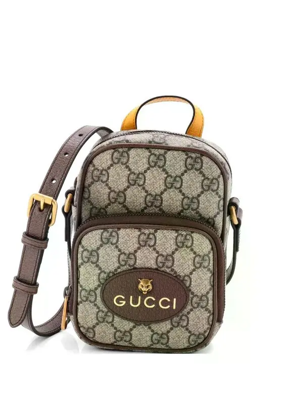 Gucci Neo Vintage Top Handle Gg Coated Canvas Mini Crossbody Bag - Brown