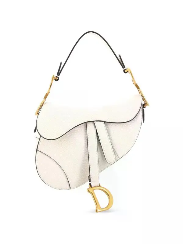Dior Saddle Handbag Leather Mini Shoulder Bag - White