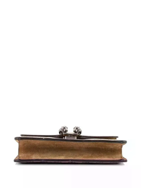 Gucci Dionysus Small Shoulder Bag Gg Coated Canvas With Crystal Embellishment - Brown
