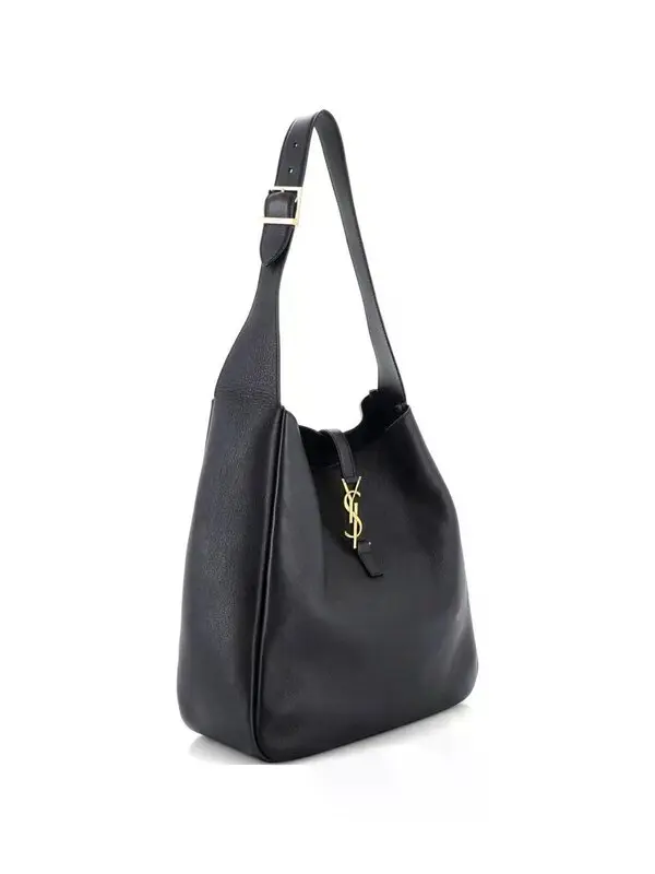 Saint Laurent Le 5 A 7 Supple Leather Large Hobo Bag - Black