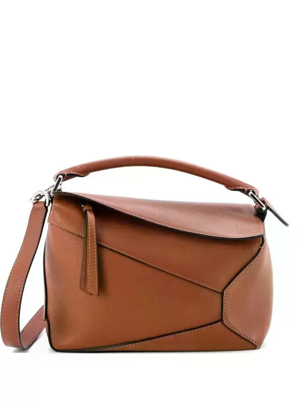 Loewe Puzzle Bag Leather Small Satchel - Brown