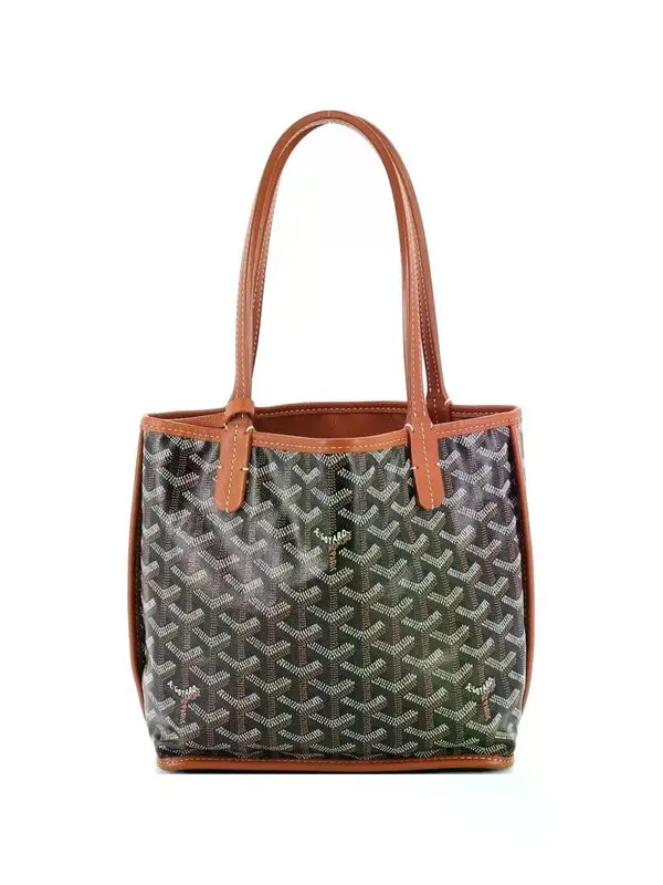 Goyard Anjou Reversible Tote Coated Canvas Mini Satchel - Brown