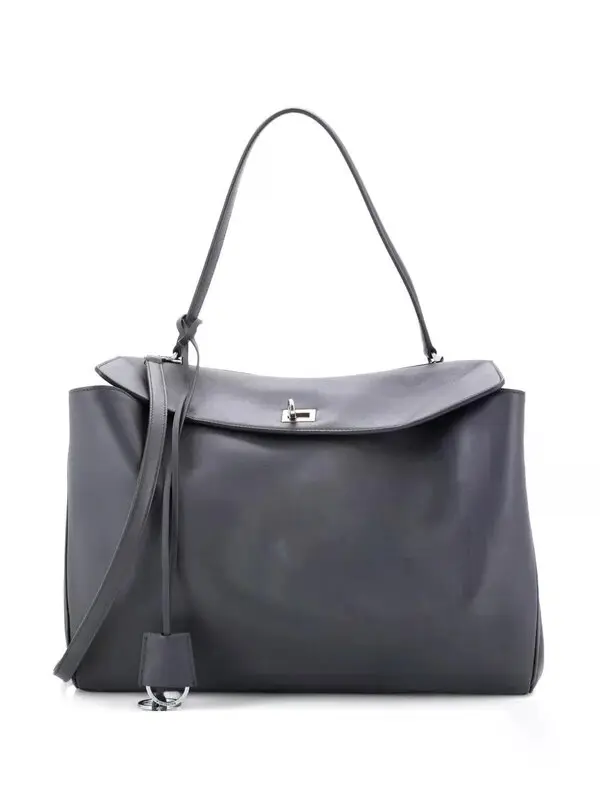 Balenciaga Rodeo Shoulder Bag Leather Large Satchel - Grey