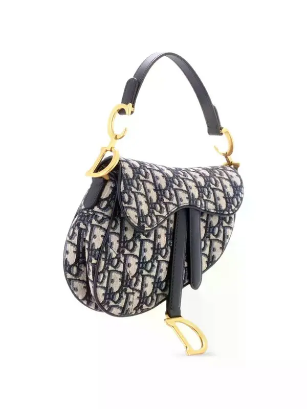 Dior Saddle Handbag Oblique Canvas Mini - Blue