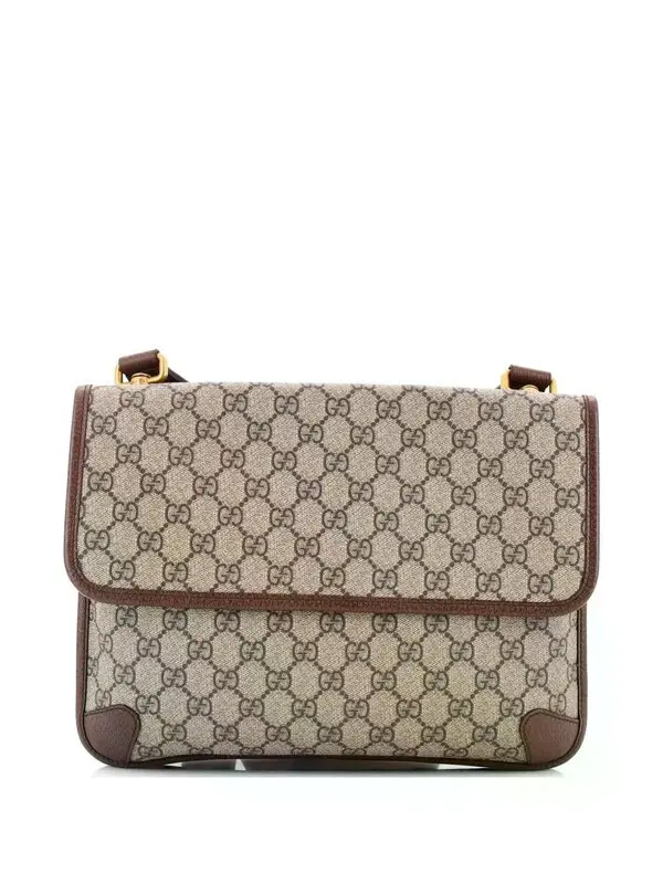 Gucci Neo Vintage Flap Messenger Gg Coated Canvas Medium - Brown