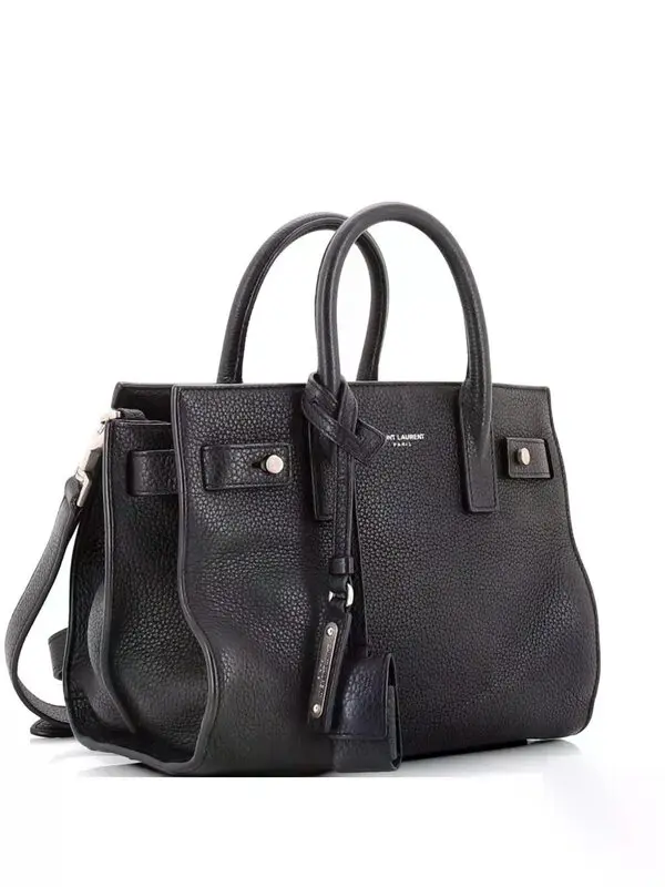 Saint Laurent Sac De Jour Souple Bag Leather Nano Tote Bag - Black