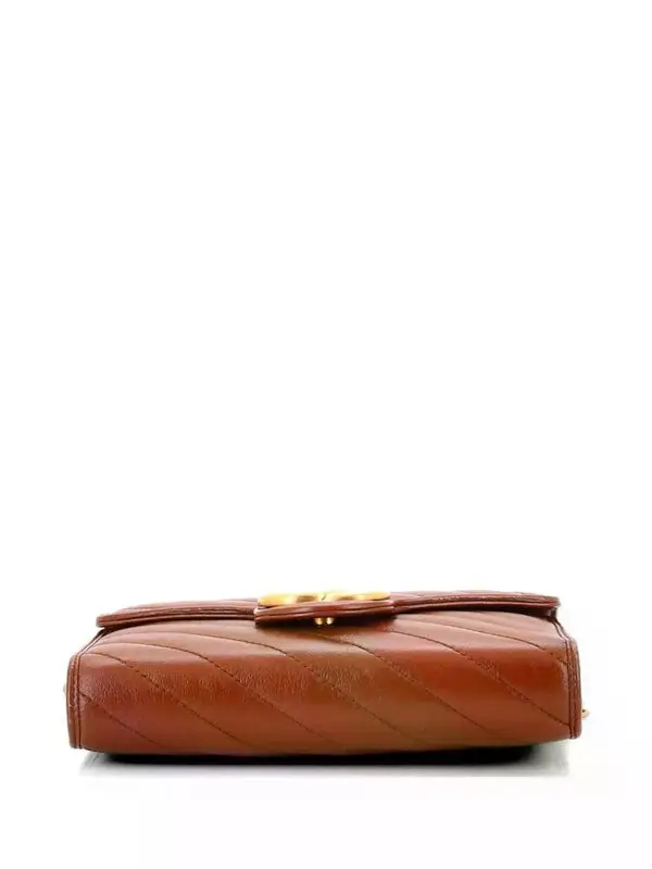 Gucci Gg Marmont Chain Wallet - Brown