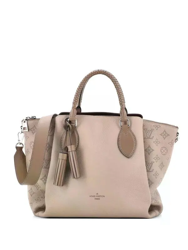 LOUIS VUITTON Haumea Handbag Mahina Leather Satchel - Neutrals