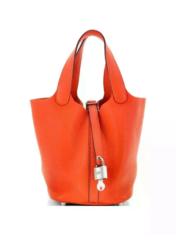Hermès Picotin Lock Bag Clemence Pm Bucket Bag - Orange