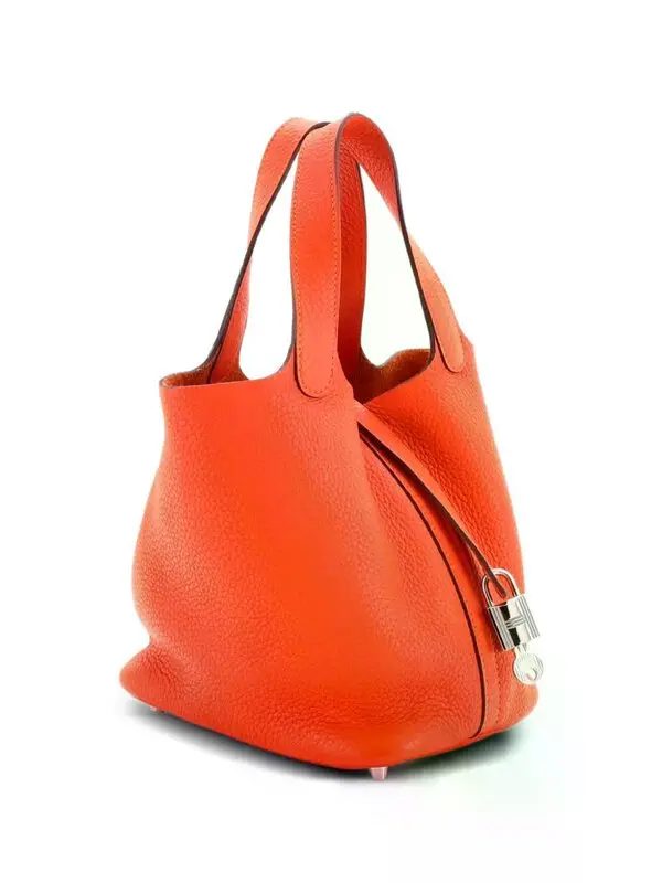 Hermès Picotin Lock Bag Clemence Pm Bucket Bag - Orange